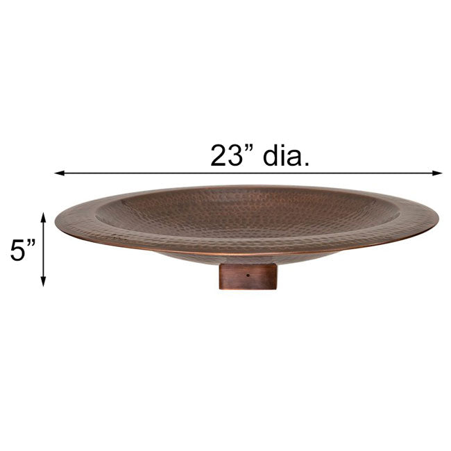 Copper Finish Hammered Extra Large Metal Bird Bath for 4 x 4 Post ...